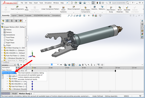ออกแบบเครื่องจักรด้วย SolidWorks Motion Analysis