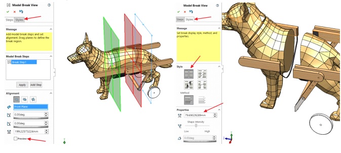 การสร้าง Break View ใน Isometric View