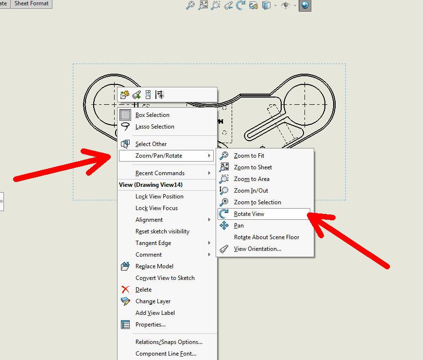 การ Rotate View ใน Drawing