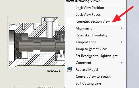 วิธีการตัด Isometric Section View ในงาน Drawing