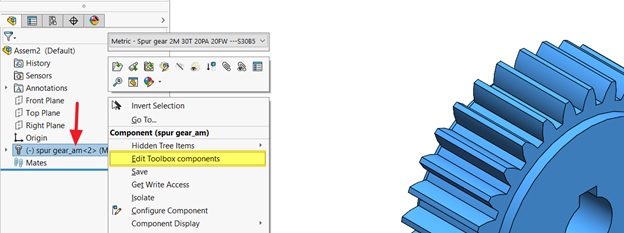 การสร้าง แบบเฟืองเกียร์ ในหน้าต่าง Assembly